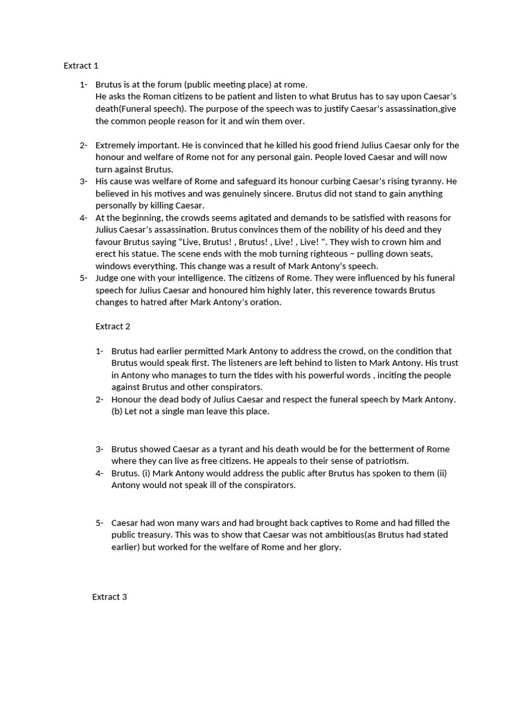 Julius Caesar Act 3 Scene 2 | PDF | Mark Antony | Julius Caesar