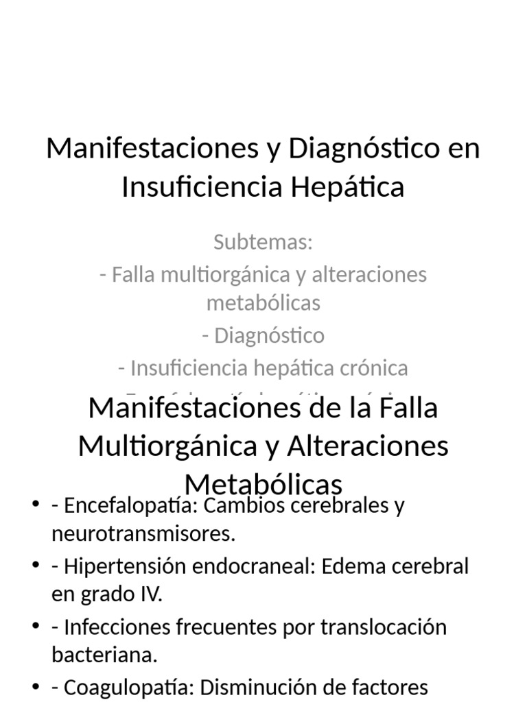 Insuficiencia Hepatica Presentacion | PDF