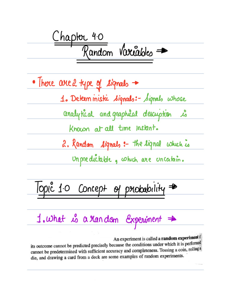 Short NOTES Prob.&Random Variables | PDF | Probability Density Function ...