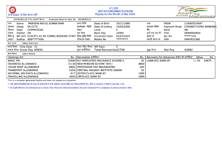 Pay Slip PDF202403 | PDF