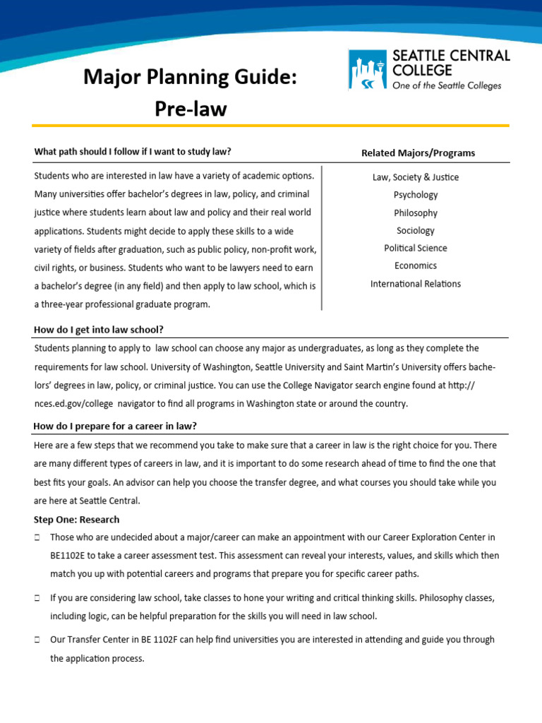 Pre Law Major Planning Guide | PDF | Academic Degree | Discrimination