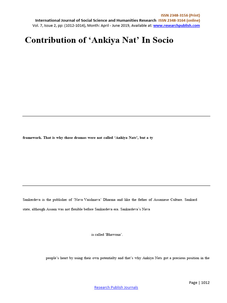 Contribution of Ankiya Nat | PDF