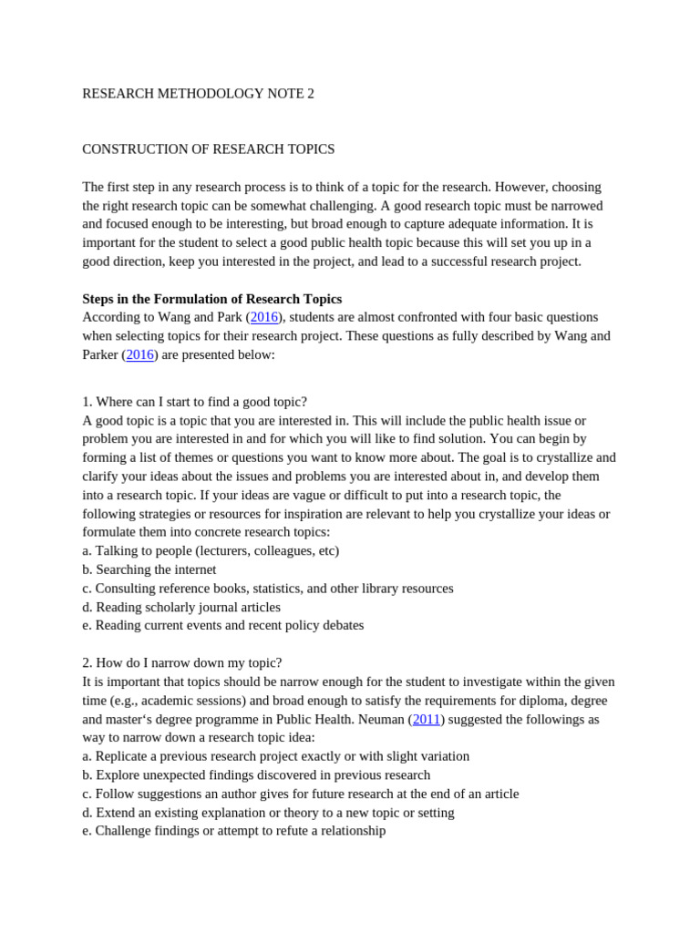 Research Methodology Note 2 | PDF | Methodology | Inquiry