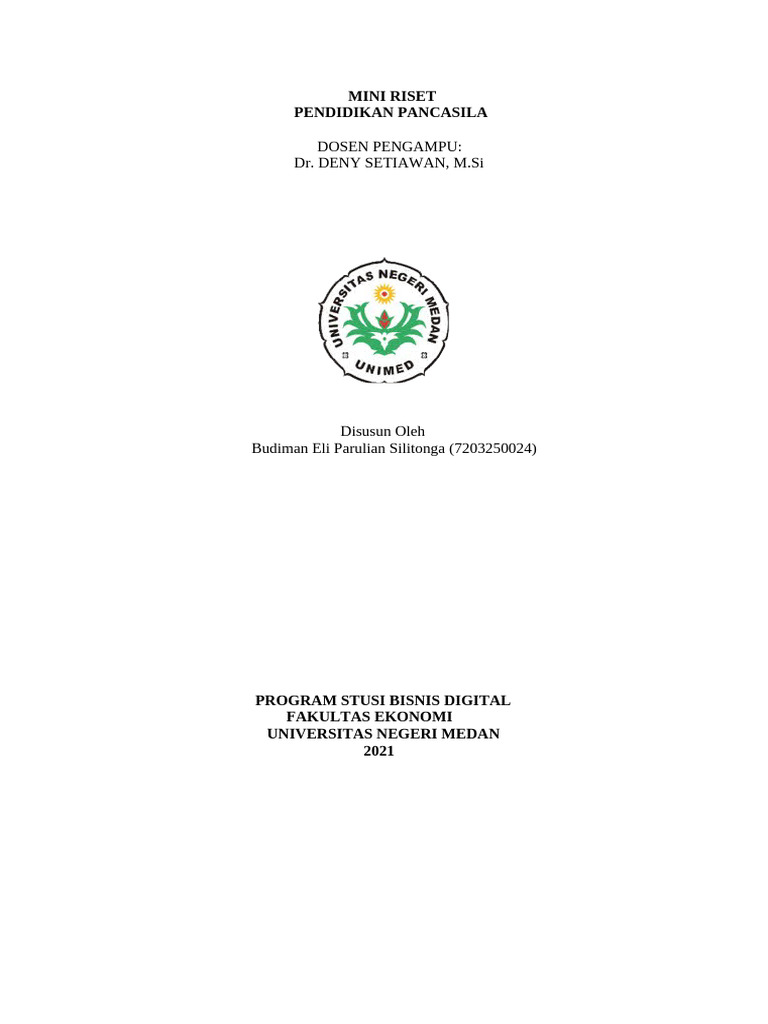 MINI RISET PENDIDIKAN PANCASILA BUDIMAN | PDF