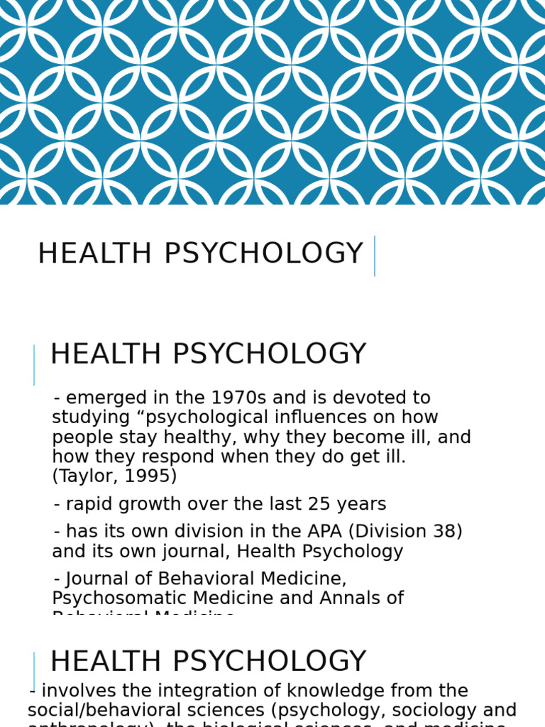 Health Psychology | PDF | Stress (Biology) | Health Psychology