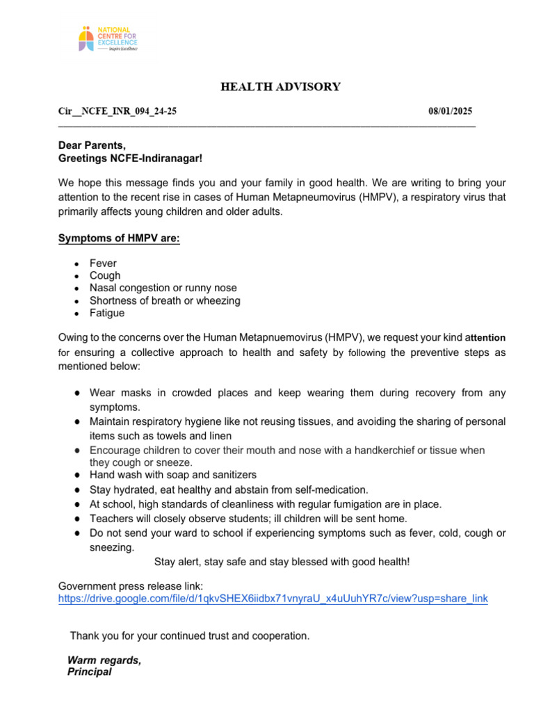 Cir094 Health Advisory 24-25 | PDF