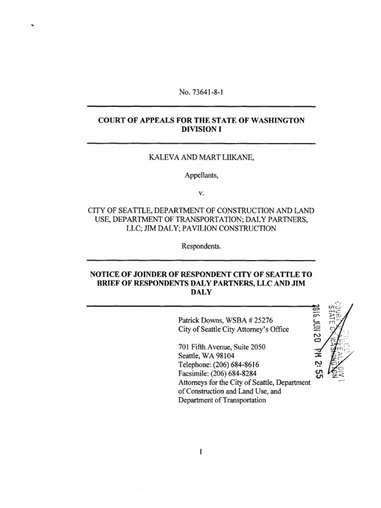 94039-8 COA Resp Brief Seattle | PDF | Public Law | Judiciaries