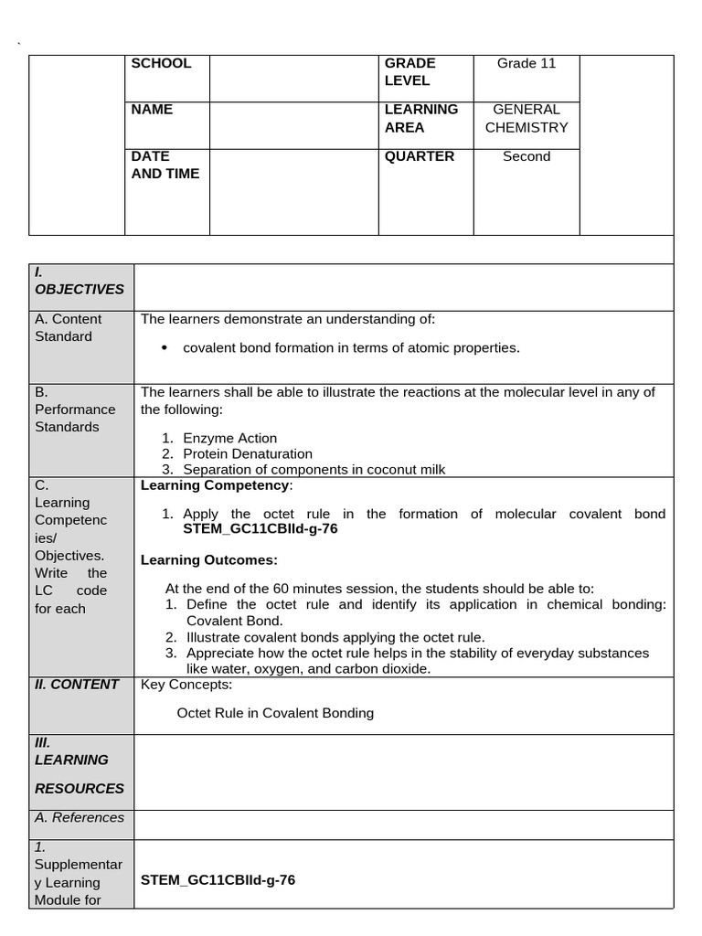 General Chemistry, Applying Octet Rule To Covalent Bonding | PDF ...