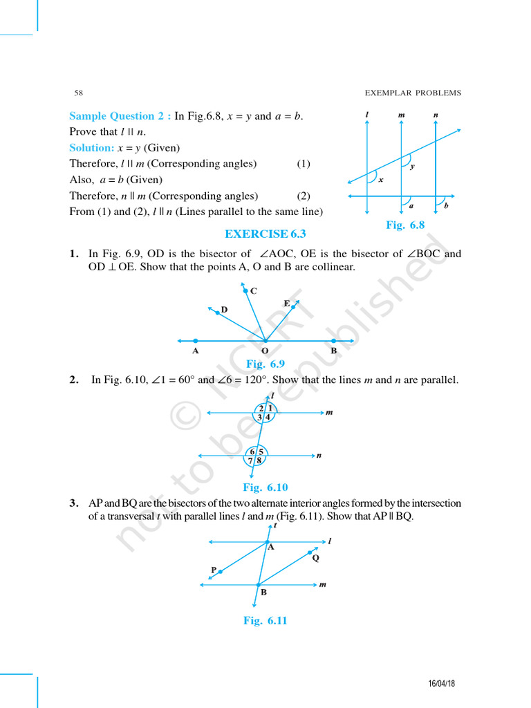 Lines and Angles Class 9 | PDF | Angle | Triangle