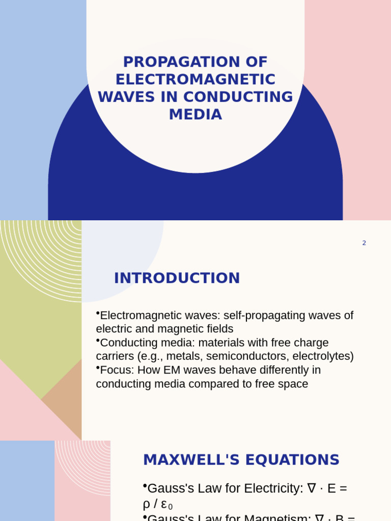 Propagation of Electromagnetic Waves in Conducting Media | PDF | Waves | Maxwell's Equations