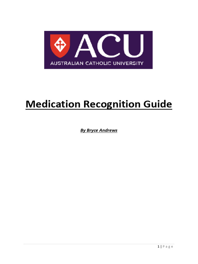 Medication Class Recognition Guide | PDF | Nonsteroidal Anti ...