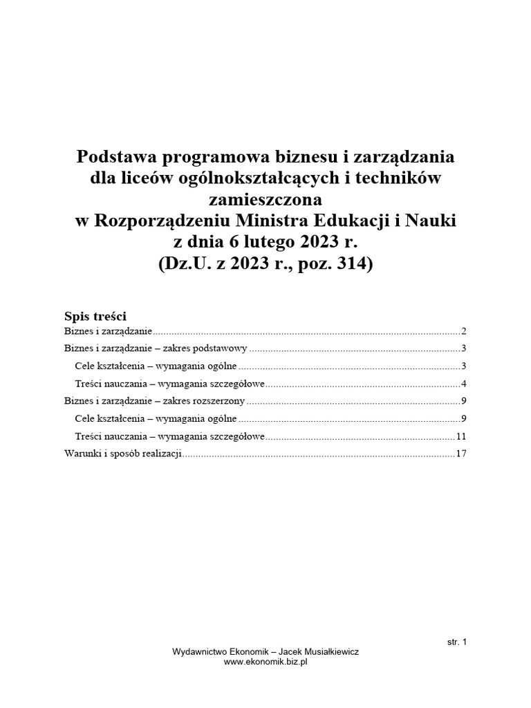Podstawa Biznes | PDF