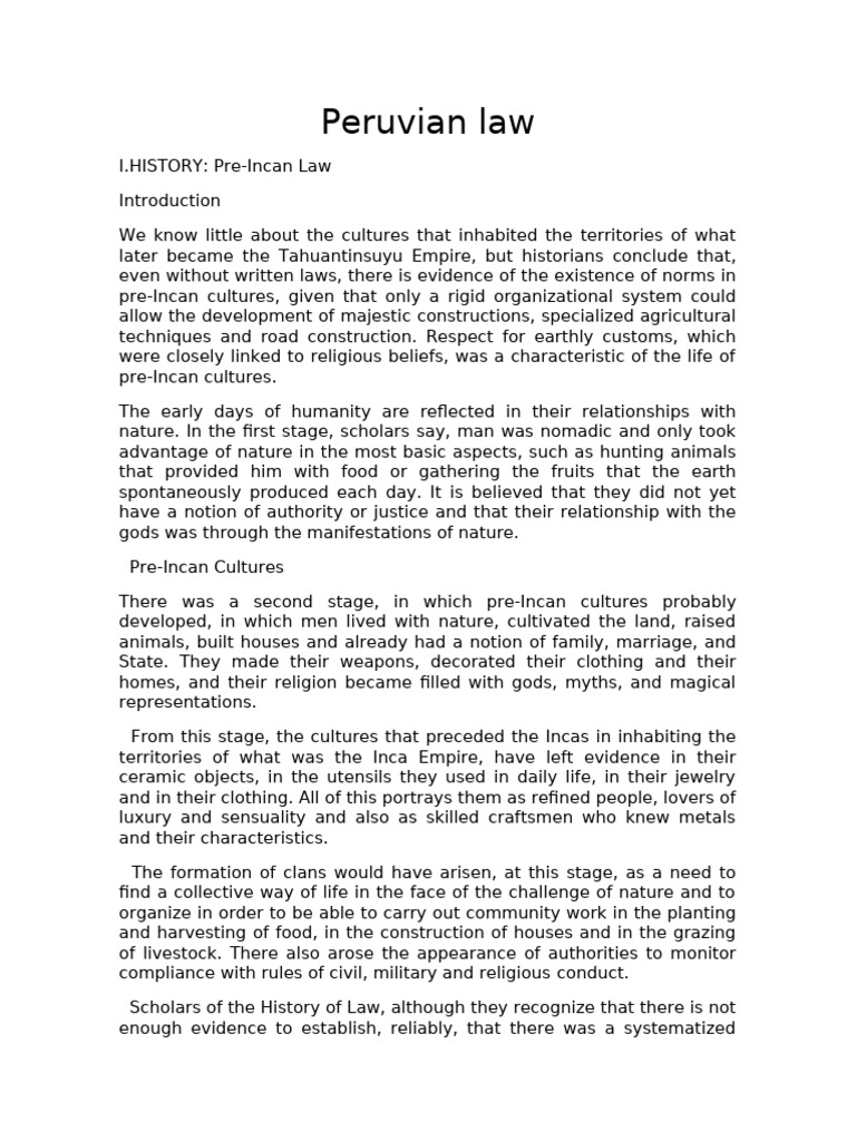 History of Peruvian Law | PDF | Inca Empire | Peru