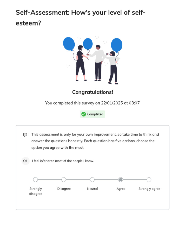 Tnsindia - Self-Assessment - How's Your Level of Self-Esteem | PDF | Cognition | Behavioural ...