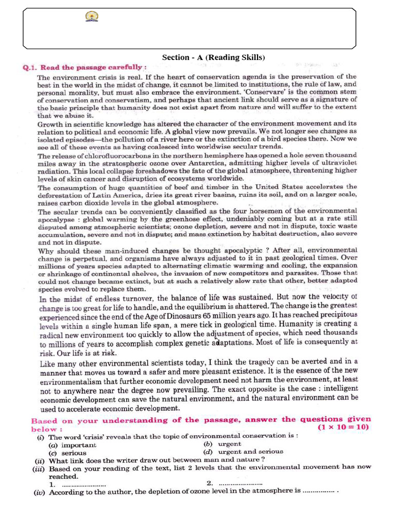 Term 2 - Grade 9 English Revision Paper | PDF