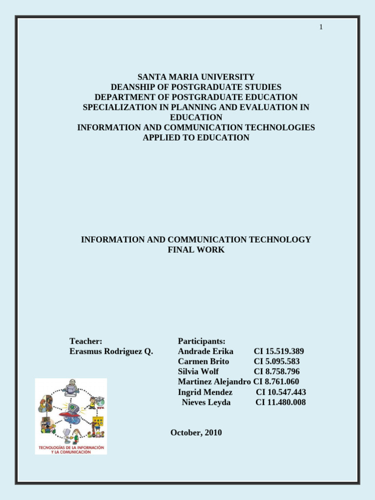Information and Communication Technology (Final Project) | PDF | Educational Technology ...