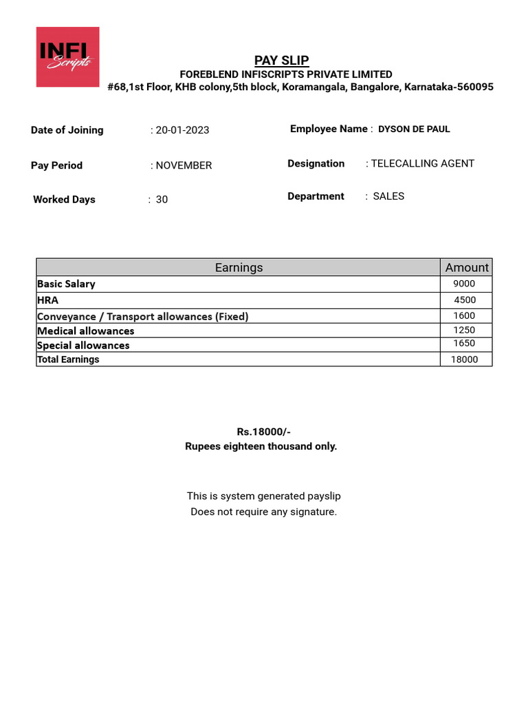 Dyson Payslip November | PDF