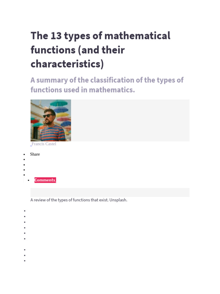 13 Types of Mathematical Functions | PDF | Function (Mathematics) | Trigonometric Functions