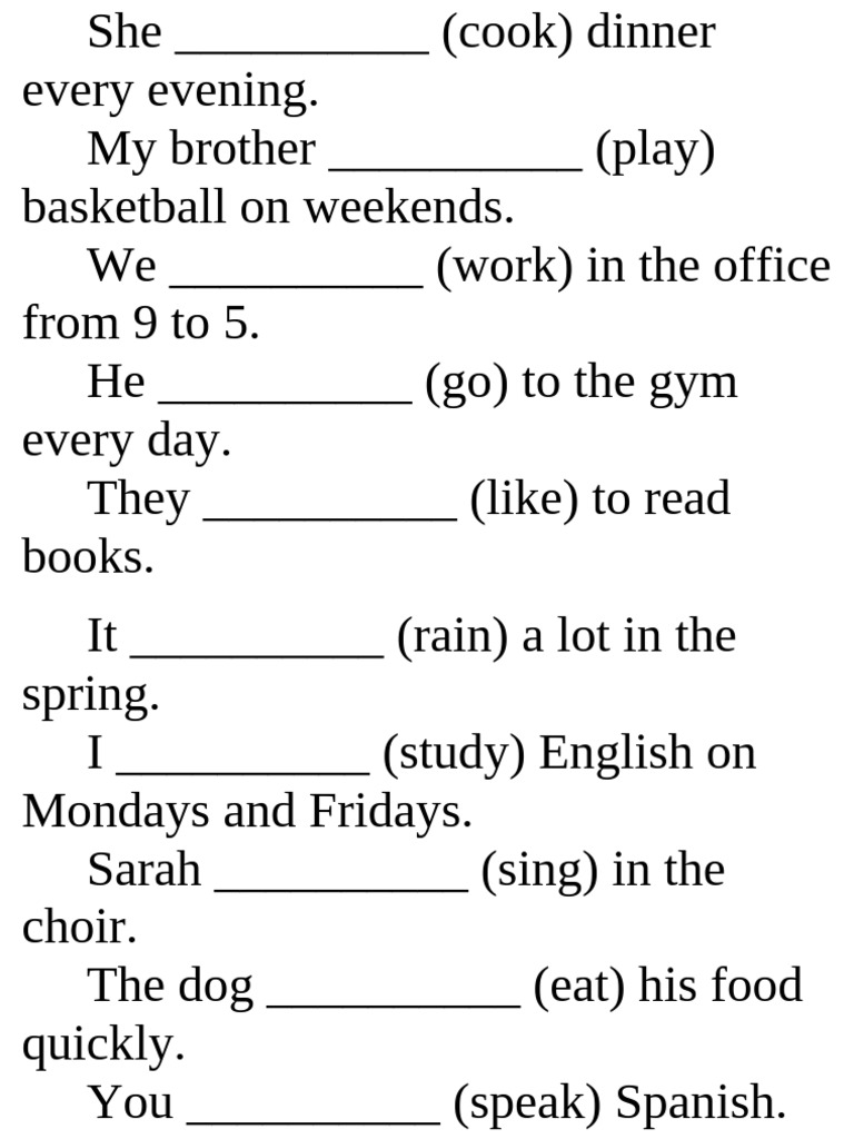 Present Simple | PDF