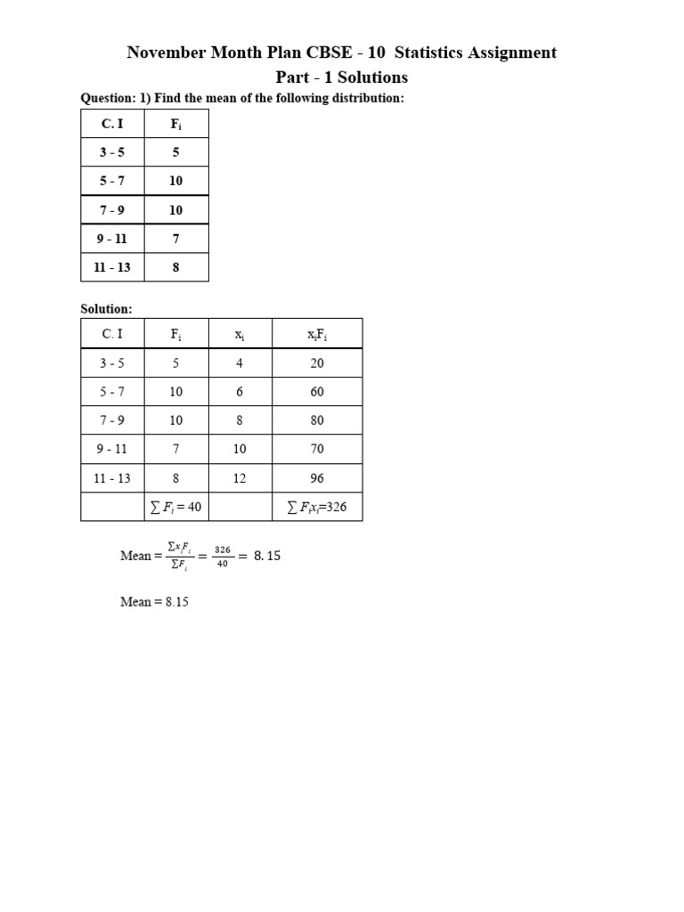 ch 13 statistics 1 | PDF | Mean | Mathematics