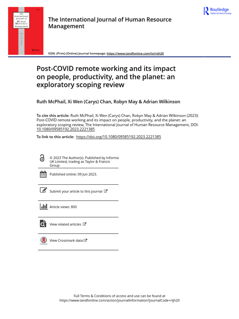 Ref Scoping Review tk def of diff terms paper Post COVID remote working and its impact on people ...