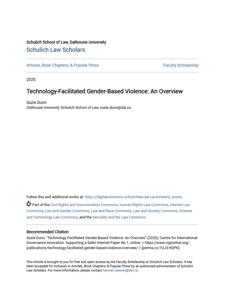 Technology-Facilitated Gender-Based Violence_ An Overview | PDF | Violence Against Women | Violence