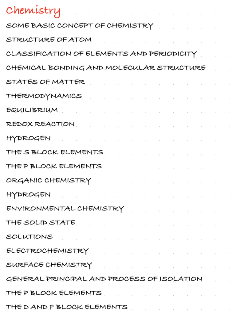 Comprehensive Chemistry Topics | PDF