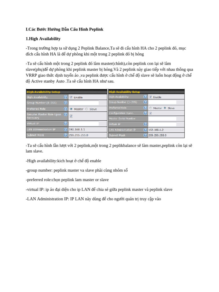 Cac Buoc Cau Hinh Peplink. | PDF