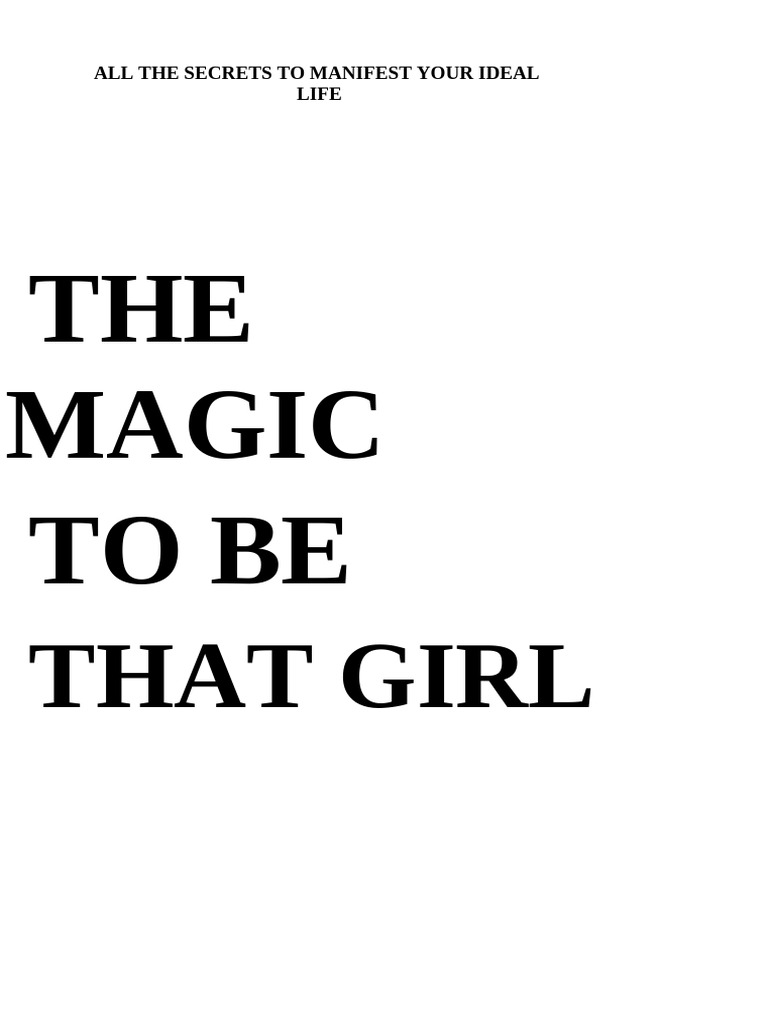 The Magic of Being That Girl | PDF | Law Of Attraction (New Thought ...