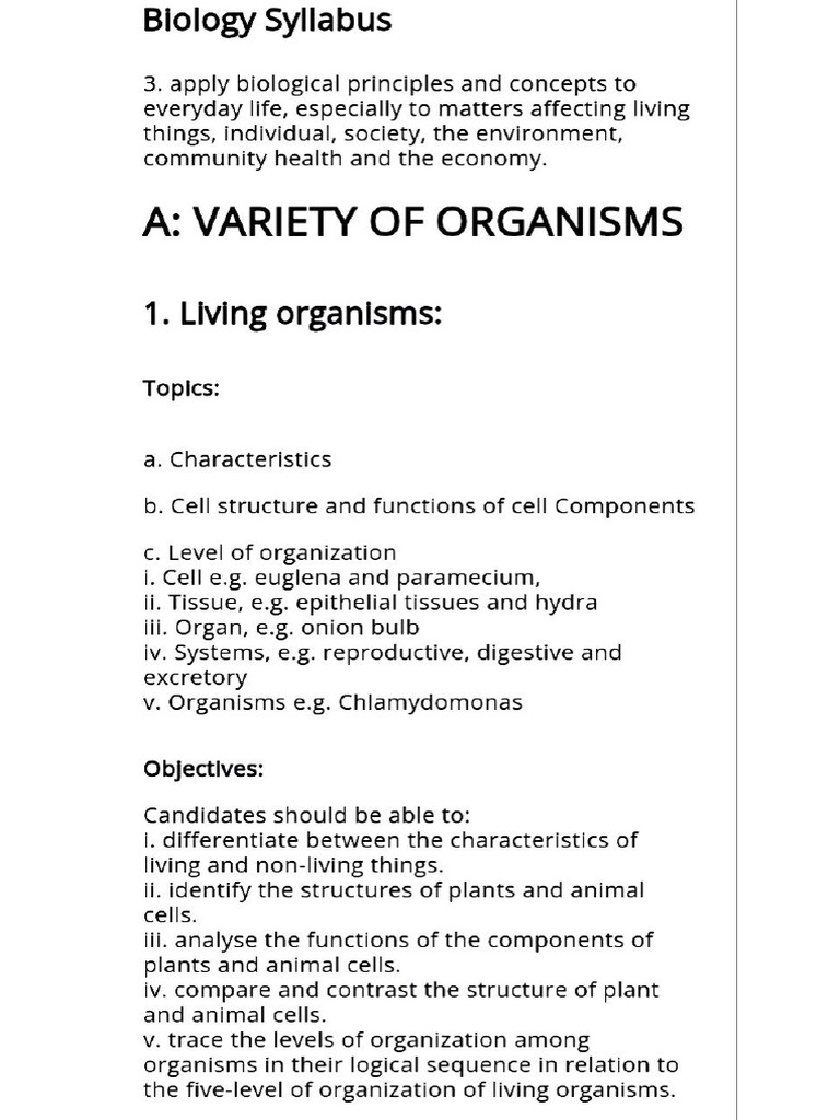 Biology Syllabus | PDF