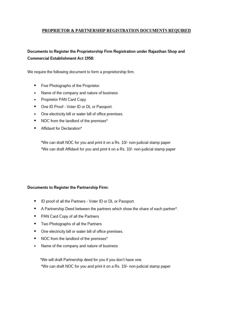 Partnership Registration Document | PDF