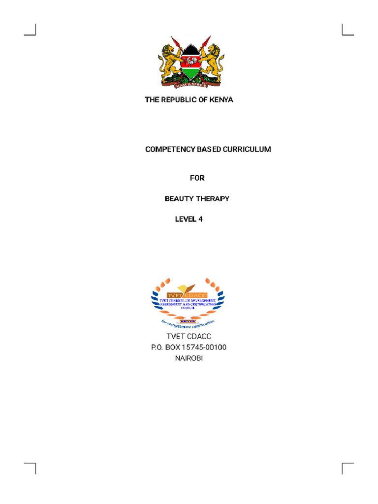 Curriculum Beauty Therapy Level 4 - Phoenix | PDF