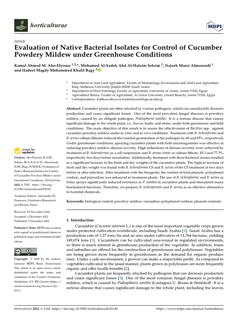 Horticulturae 08 01143 v4 | PDF | Biology