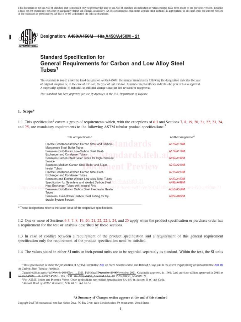 ASTM-A450-A450M-21 | PDF | Pipe (Fluid Conveyance) | Construction