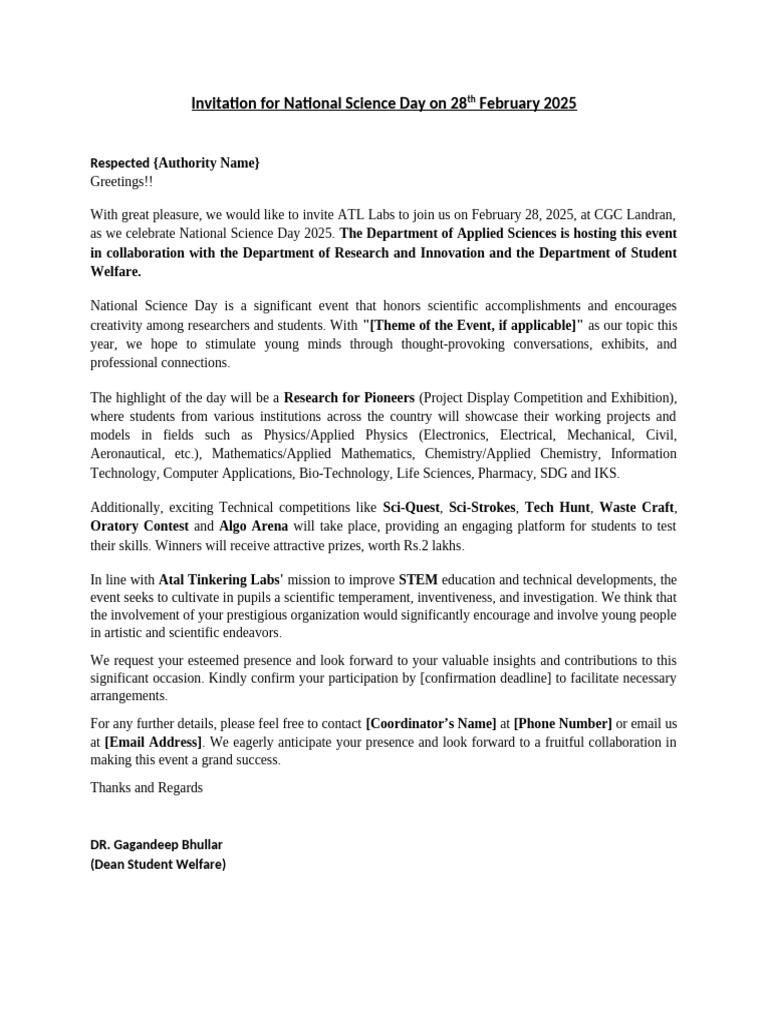 Invitation NSD - 2025 - ATL Labs | PDF