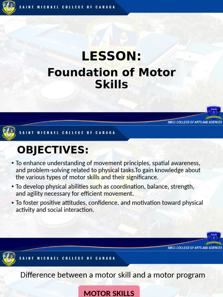 Lesson:: Foundation of Motor Skills | PDF | Skill | Cognition