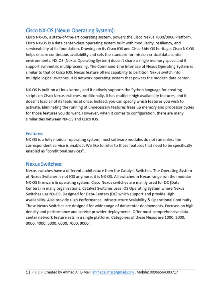 01-Cisco NX-OS | PDF | Operating System | System Software