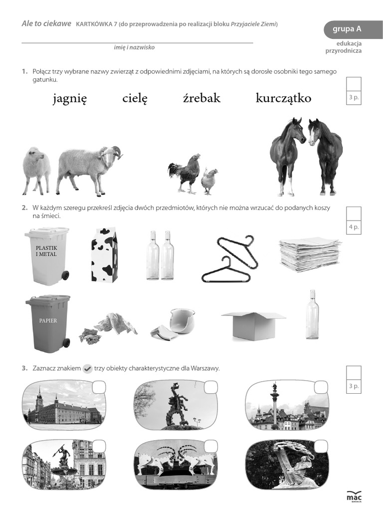 Kartkowka NR 7 Przyroda Grupa A | PDF