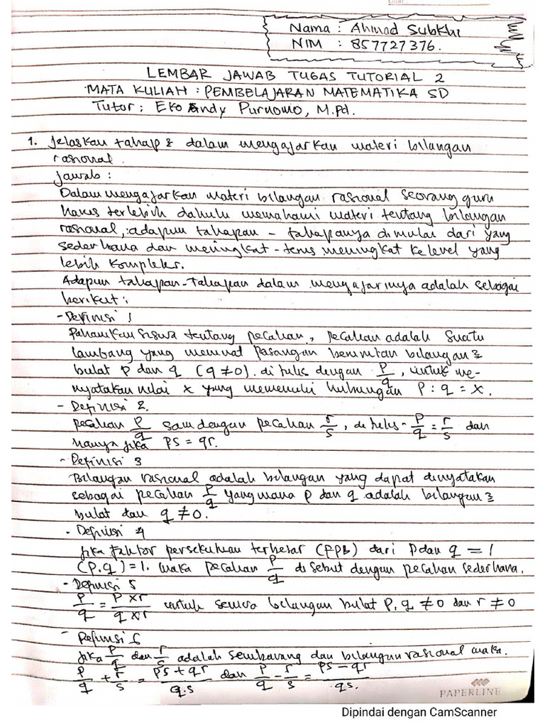AHMAD SUBKHI - 857727376 - TUGAS TT 2 PEMBELAJARAN MATEMATIKA DI SD-min | PDF