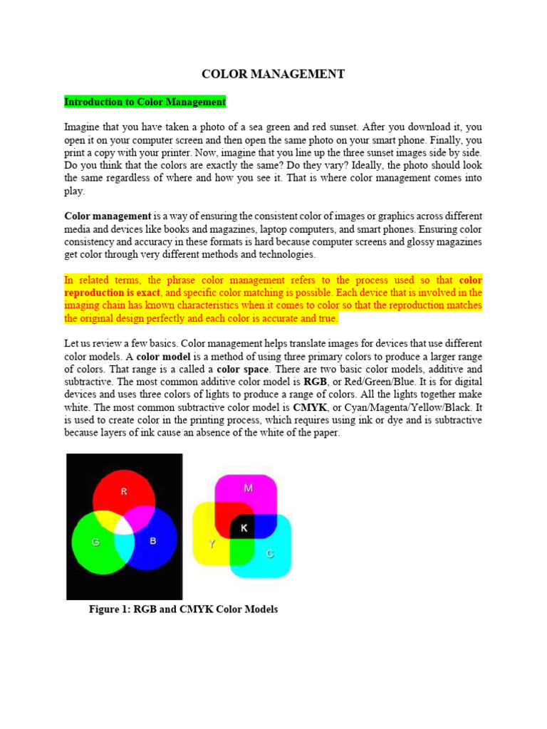 •COLOR MANAGEMENT | PDF | Color | Rgb Color Model