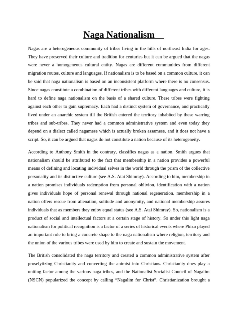 Naga Nationalism | PDF | Nationalism