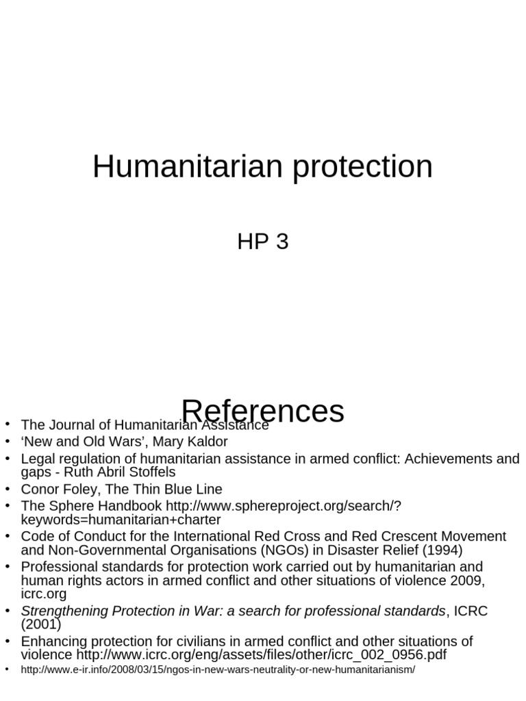 Humanitarian Protection 3 | PDF | International Humanitarian Law ...