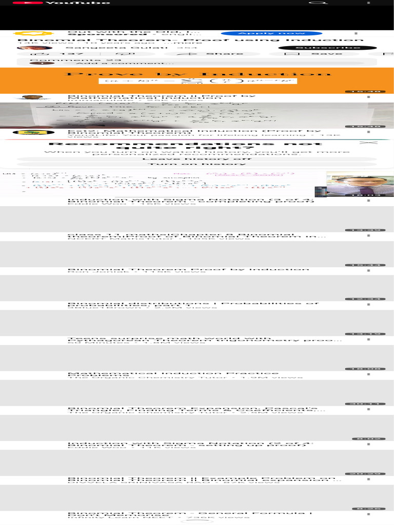 Binomial Theorem Proof Using Induction Youtube Pdf Mathematical