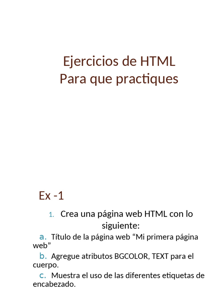 Ejercicios HTML | PDF | HTML | Hipervínculo