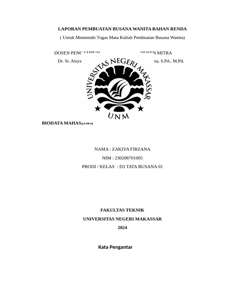 Laporan Busana Wanita | PDF