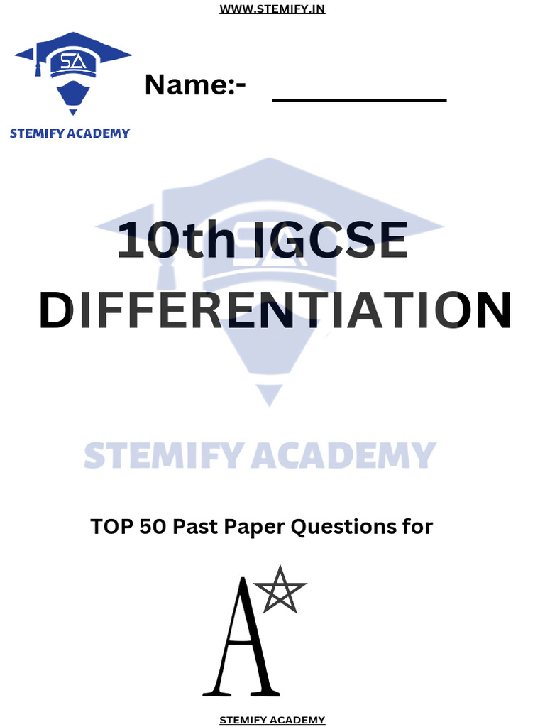 10th IGCSE DIFFERENTIATION | PDF