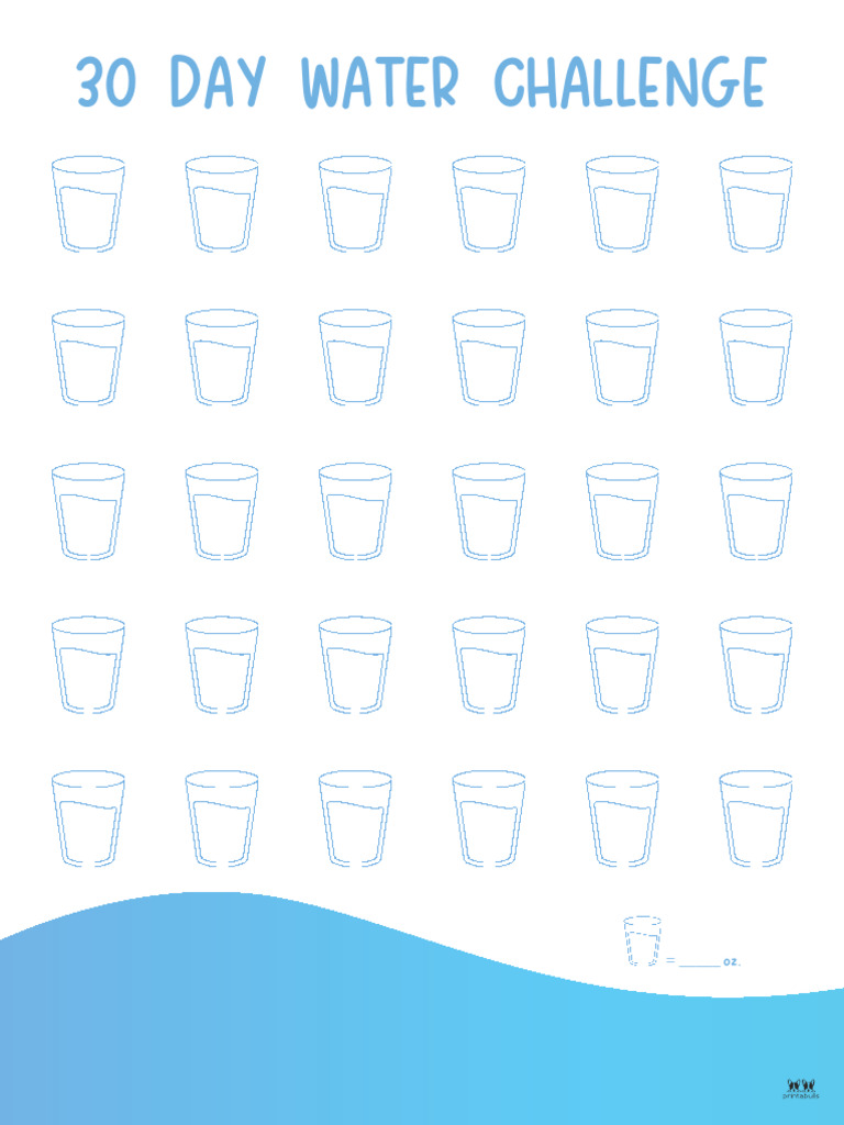 30-Day Water Intake Tracker | PDF