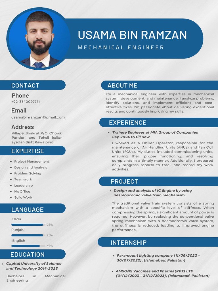 Usama Cv | PDF | Mechanical Engineering