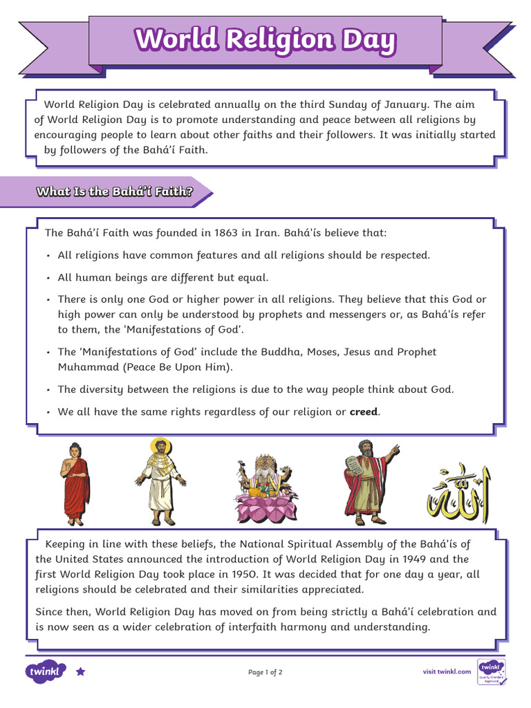 World Religion Day: Promoting Unity | PDF | Faith | Religious Faiths