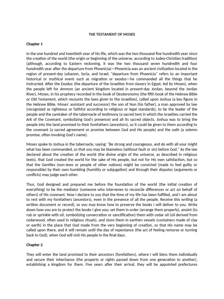The Testament of Moses | PDF | Book Of Exodus | The Exodus